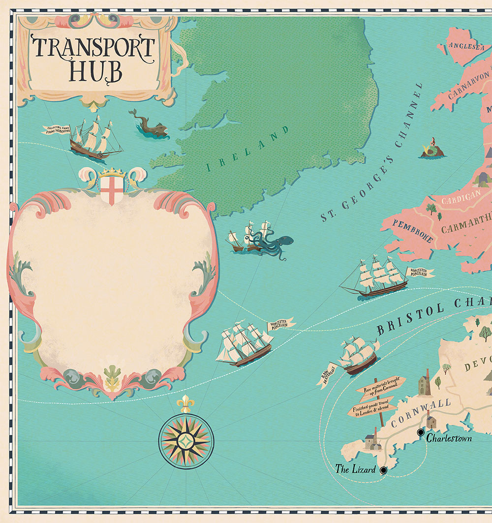 Royal Worcester Map – Sara Mulvanny Illustration